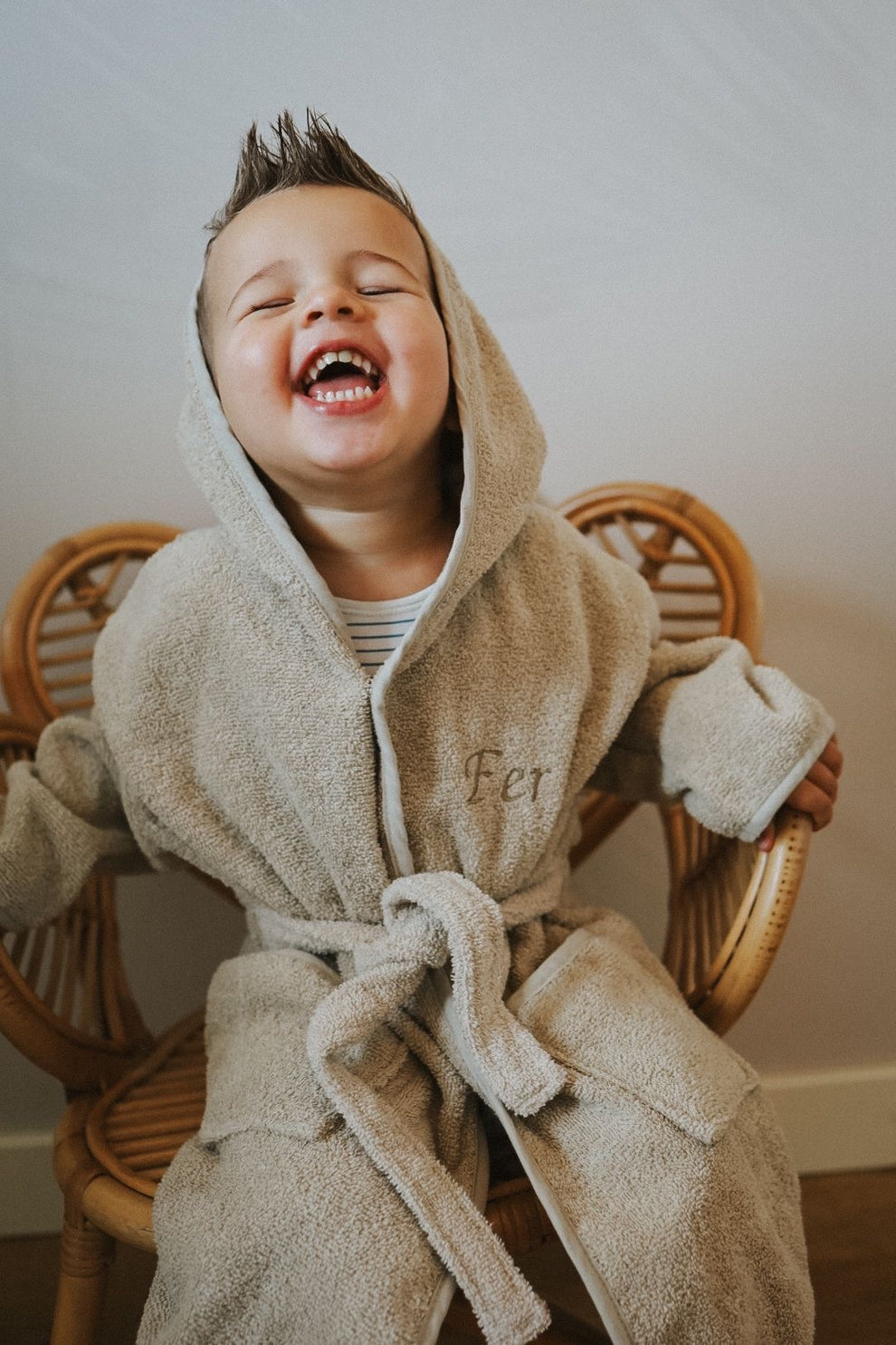 Badjas baby en kind (optioneel met naam) – Babykidsbyhin